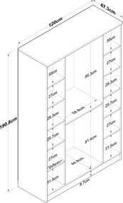 Šatní skříň BA 116 120 cm ořech/bílá