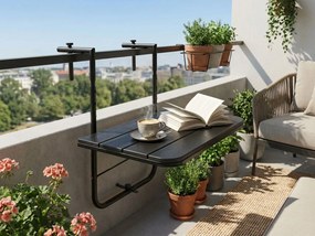 Závěsný balkónový stůl Aretto 60 cm černý