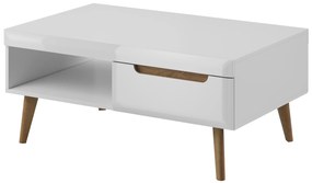 PSK Konferenční stolek NADIA, Bílá lesk/Dub Riviera 107 cm