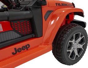 Ramiz Elektrické auto Jeep Wrangler Rubicon pro děti Oranžové + dálkové ovládání + MP3 LED rádio + EVA kola