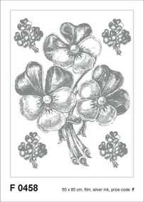 Samolepicí dekorace Svazek květin šedé F 0458 - 65 x 85 cm