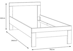 Jednolůžková postel SNOWIE 90x200 cm bílá
