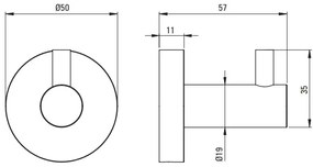 Deante Jasmin, 1-háček na ručníky, černá matná, DEA-ADJ_N111