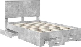Rám postele s čelo Betonově šedá 120 x 190 cm Kompozitní dřevo 3409670