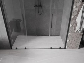 Mexen Velar Duo, posuvné dveře do otvoru 170x200 cm, 8mm čiré sklo, černá matná, 871-170-000-02-70