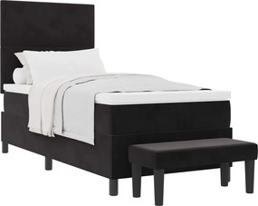 Postel s boxspringem s čelo Černá 200 x 100 cm samet 3344494