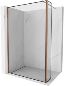 Mexen Kioto sprchová stěna Walk-in 90 x 30 cm, černý rámeček, růžové zlato - 800-090-212-60-70-030