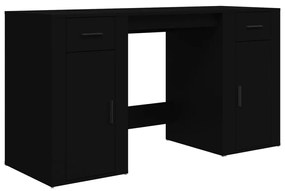 vidaXL Psací stůl se skříňkou černý kompozitní dřevo