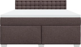 Box spring postel s matrací tmavě hnědá 180x200 cm textil 3288284