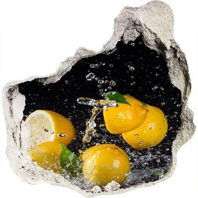 Wallmuralia Nálepka 3D díra Citrony a voda 75x75 cm