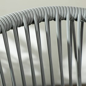 Outsunny Stylová sedací souprava 2 zahradní křesla konferenční stolek balkonový nábytek, šedý ocelový rám, ideální pro zahradu a terasu | Aosom.de