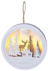 Vánoční dřevěná svítící dekorace