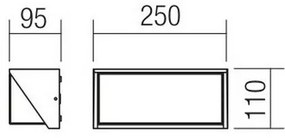 Redo 90239 -LED Venkovní nástěnné svítidlo SPECTRA LED/16W/230V 3000K IP54 hnědá