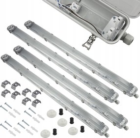 4x hermetické svítidlo Philips LED 2x158cm trubicové svítidlo do garáže a dílny