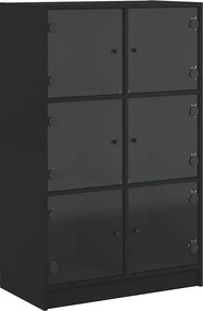 Highboard s dvířky černý 68 x 37 x 109 cm kompozitní dřevo 3295851