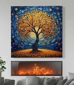 Obraz na plátně - Strom života Spirála propojení FeelHappy.cz Velikost obrazu: 140 x 140 cm