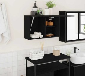 vidaXL Koupelnová nástěnná skříňka 60 x 25 x 40 cm kompozit [860070] Barva: Černá