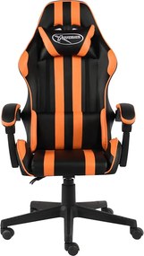 Herní židle černo-oranžová umělá kůže 20524
