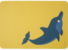 Dětské prostírání 46x33 cm s motivem delfína COPPA KIDS WILDLIFE ASA Selection - žluté
