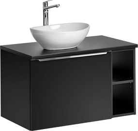 Comad Koupelnová skříňka s deskovým umyvadlem set Santa Fe Black 80 černá