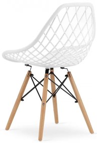 Jídelní židle SAKAI bílá (hnědé nohy)
