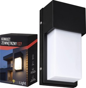 Toolight Toolight, JNH034-G, moderní venkovní nástěnné svítidlo, 1× E27, IP44, černá saténová, OSW-56222