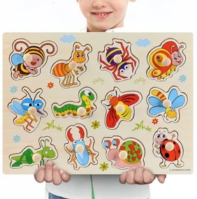 Montessori dřevěné hračky - vkládačky s držátky Barva: A3015