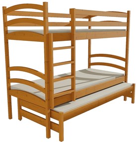 Patrová postel s výsuvnou přistýlkou PPV 011 90 x 200 cm - OLŠE