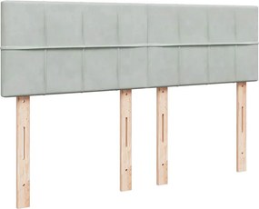 Box spring postel s matrací světle šedá 160x200 cm samet 3287782