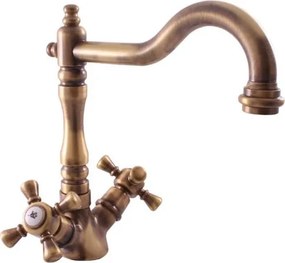 RAV SLEZÁK Morava dřezová baterie s otočným ramínkem stará mosaz mk320.5/8sm MK320.58SM