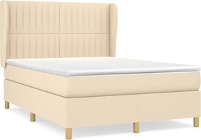 Box spring postel s matrací krémová 140x190 cm textil 3128682