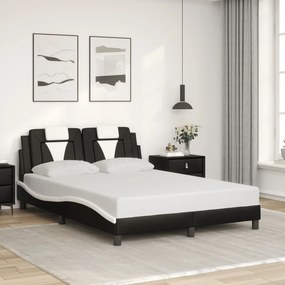 Rám postele Viana s LED bez matrace černý a bílý 140x200 cm 3214027