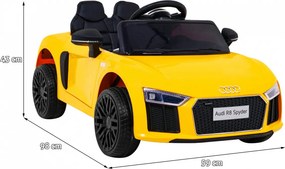 Ramiz Elektrické autíčko Audi R8 pro děti žluté + dálkové ovládání