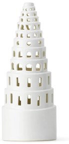 Bílý keramický vánoční svícen Kähler Design Lighthouse, ø 9 cm