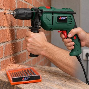 Asist AE1P65DN-1-SAD Příklepová vrtačka 650 W + sada vrtáků