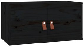 Nástěnné skříňky 2 ks černé 60 x 30 x 30 cm masivní borovice - Default Title