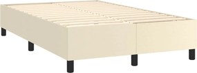 Box spring postel s matrací a LED krémová 120x200 cm umělá kůže 3135815
