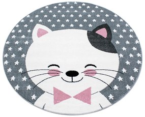 Růžovo-šedý dětský koberec ø 120 cm Kids – Ayyildiz Carpets