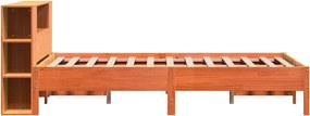 Postel s knihovnou bez matrace 135 x 190 cm masivní borovice 3322842