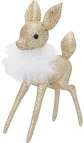 GreenGate Vánoční ozdoba Bambi zlatá-9x5x18cm
