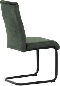 Jídelní židle APRIL - zelený samet vintage / černé kovové nohy