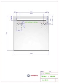 Zrcadlo do koupelny s LED pruhem - 60 x 60 cm - Luna