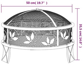 Ohniště s pohrabáčem 50 cm XXL ocel - Default Title