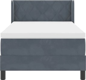 Postel s boxspringem s čelo Tmavě šedá 200 x 90 cm samet 3341505