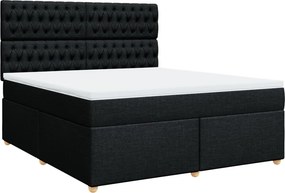 Box spring postel s matrací černá 180x200 cm textil 3293668