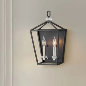 Elstead Designová nástěnná lampa Quintiesse Stinson černá 2x E14