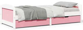 Válenda se 2 zásuvkami bez matrace bílá a růžová IRUN 90x200 cm 3314679
