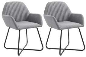 Jídelní židle 2 ks světle šedé textil,  249807