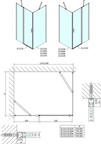 Polysan Polysan, Zoom Line obdélníková sprchová zástěna 1300x800mm L/P varianta, ZL1313ZL3280