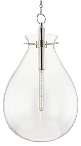HVLG BKO103-PN-CE Závěsné svítidlo IVY ocel/sklo nikl/čirá E27 1x10W - HUDSON VALLEY
